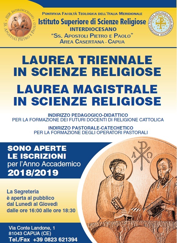 Sono aperte le iscrizioni per l’Anno Accademico 2018-2019 – Istituto Superiore di Scienze ...